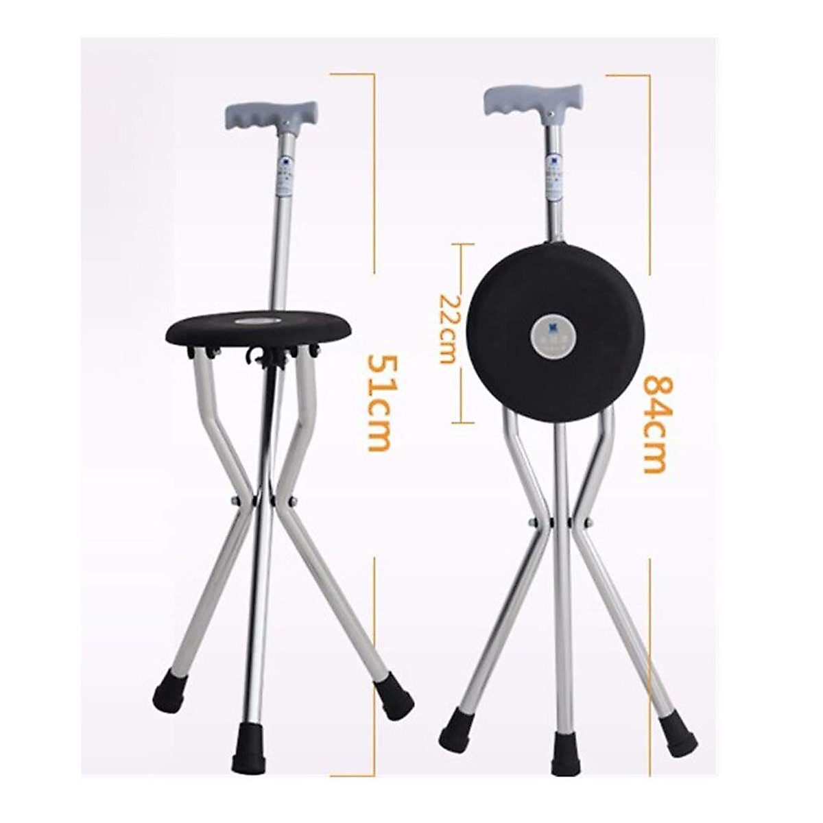 Cane Chair Folding Seat Walking Adjustable Stool Travel Camp Adults Lightweight Great Drive Medical Combination Ultra Light Triangle Walker Portable Elderly Tripod Crutches
