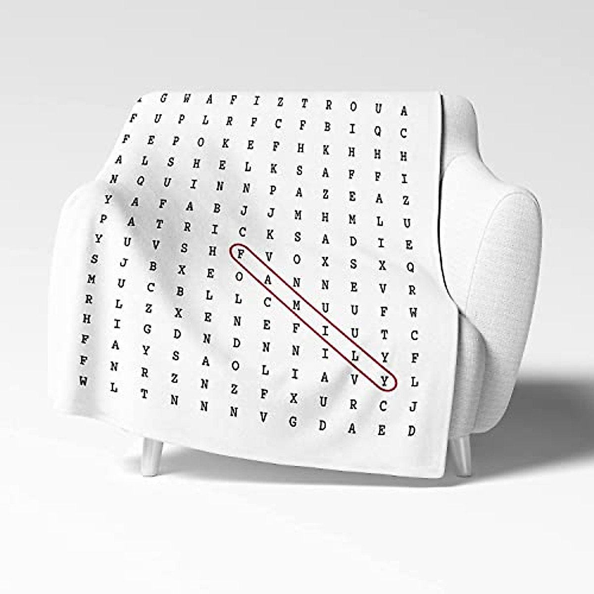 Personalized Custom Word Search Blanket, Soft Woven Throw Blanket, Crossword Puzzle Blanket, Unique Gifts for Family, Friends, Co-Workers On Birthday, Anniversary, Christmas