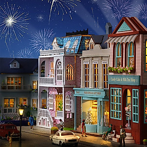 Flever Dollhouse Miniature DIY House Kit Creative Room with Furniture for Romantic Valentine's Gift (Manxing Dessert Shop)