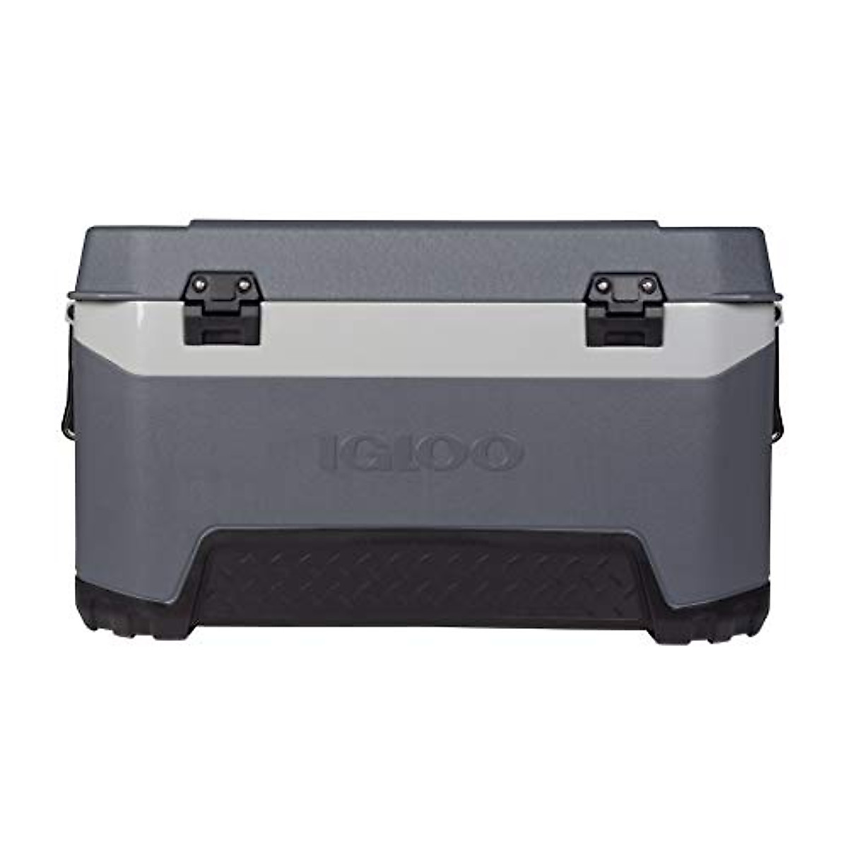 Igloo BMX 72 Quart Cooler with Cool Riser Technology, Fish Ruler, and Tie-Down Points - 18.70 Pounds - Carbonite Gray and Blue