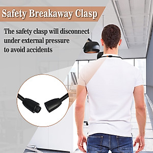 ELV Badge Holder with Zipper and Lanyard, PU Leather ID Badge Card Holder Wallet with 5 Card Slots, RFID Blocking Pocket, Adjustable Detachable Neck Lanyard with Keychain and Pen Holder