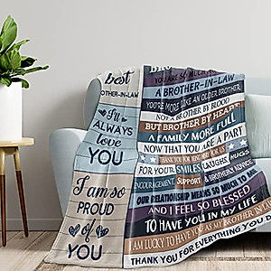 Pozevan Brother in Law Gift Blanket, Brother in Law Birthday Gifts, Gifts for Brother in Law, Brother in Law Gifts Ideas, Best Wedding for Brother in Law - 50" X 60"