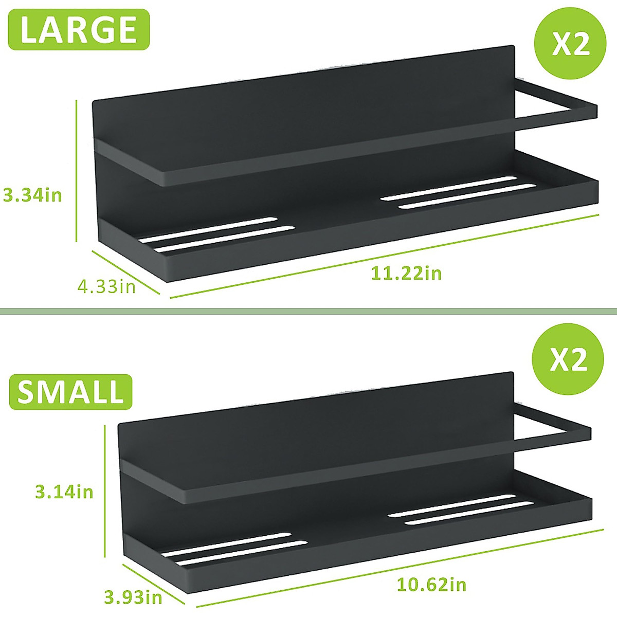 Roysili Spice Rack Magnetic Spice Rack Organizer Durable Magnetic Shelf For Refrigerator For Kitchen Organization And Storage With Hooks 2 Pack (White)