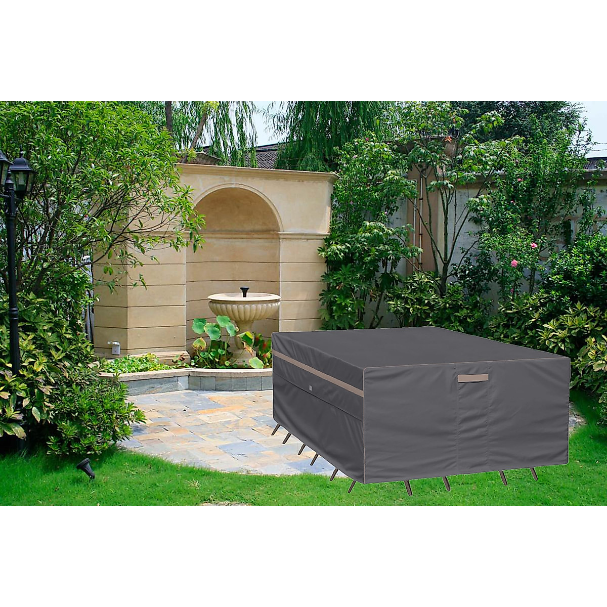 Garden Balsam Heavy Duty Waterproof Patio Furniture Covers,Fade Resistant Outdoor Table and Chair Covers Rectangular 90"Wx 60"D x 28"H Dark Grey