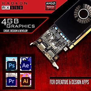 HP Video Editing CAD 800 G2 Desktop Computer PC, Intel Core i7-6500, 3.2 GHz Processor, 32GB RAM, 480GB SSD (Fast Boot) + 10TB HDD, Graphics Card RX-550 4GB GDDR5, WiFi, Windows 10 Pro (Renewed)