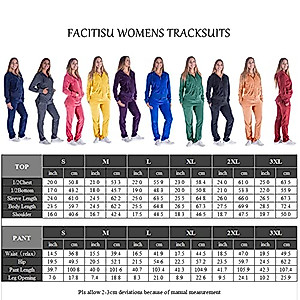Facitisu Womens 2 Piece Outfits Sweatsuits Zip-up Hoodie Casual Jogger Tracksuit Set with Pockets
