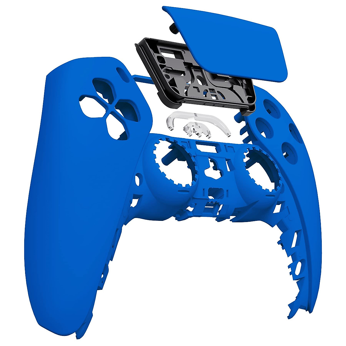 eXtremeRate Blue Soft Touch Touchpad Front Top Shell Compatible with ps5 Controller BDM-010 020 030 040 050, DIY Replacement Shell Custom Touch Pad Cover Compatible with ps5 Controller