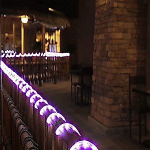 50ft 360 LED Rope Lights Outdoor, Connectable and Flexible Tube Lights with 8 Modes, Waterproof Indoor Outdoor LED Rope Lighting for Deck, Garden, Pool, Patio, Wedding, Xmas Decorations (Purple)