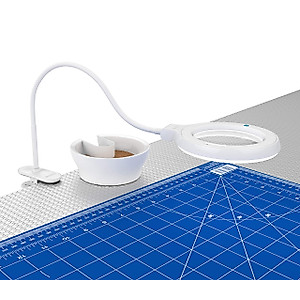 The Original Mighty Bright LED Task Light and Magnifier Lamp, Clip-On or Free-Standing, Color-Adjustable (Warm Eye-Care Light to Bright White), 2X Magnifier w/ 5X Bifocal, Touch-Activated, Dimmable