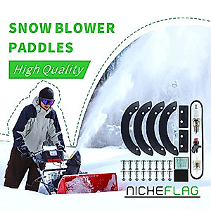 NICHEFLAG 06720-V10-030 Rubber Auger Kit Replaces Honda HS520 Paddles, Honda HS720 Paddles, Honda HS520 Parts, Honda HS720 Parts with 22431-V10-013 V-Belt