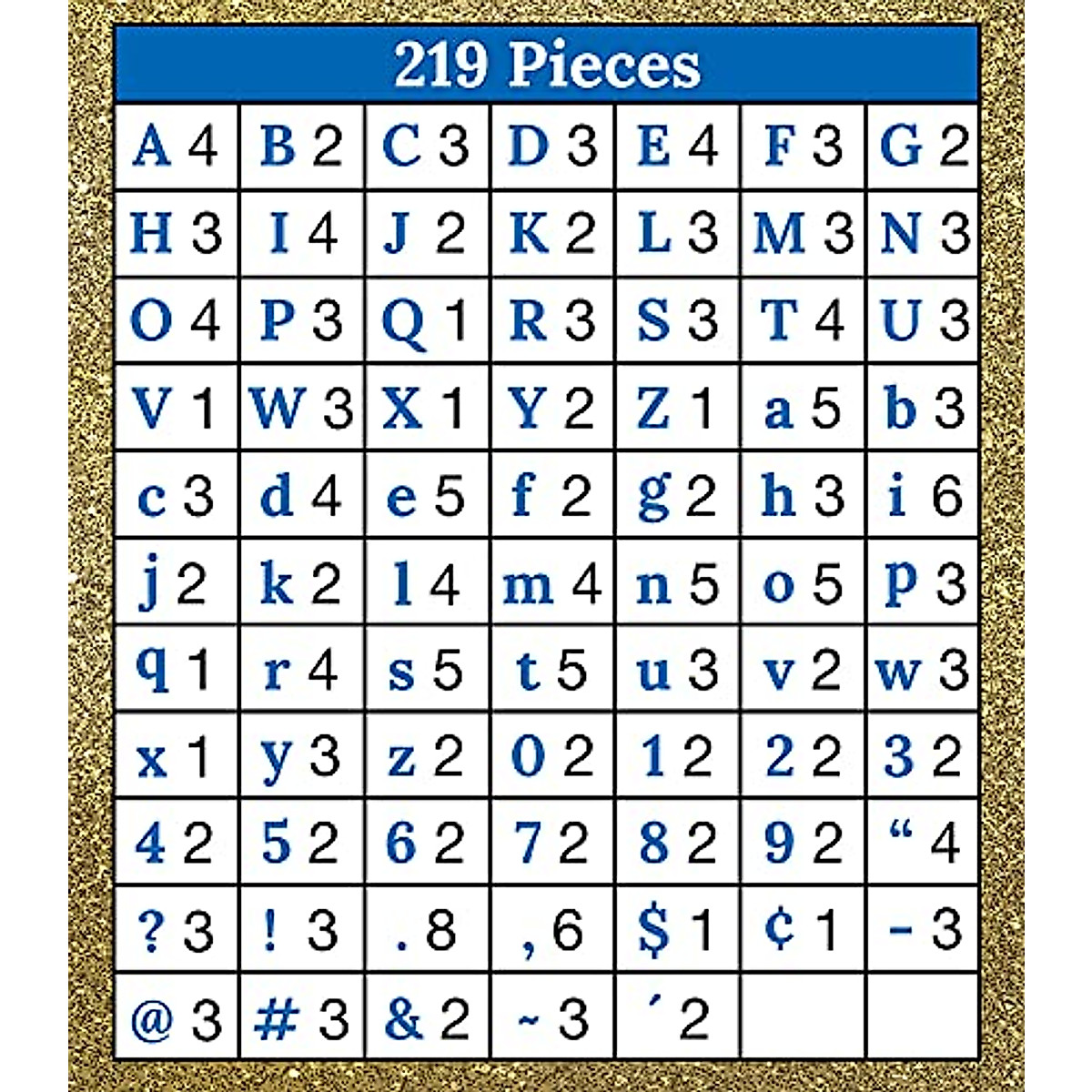 Carson Dellosa 4 In. Gold Glitter Bulletin Board Letters for Classroom, Alphabet Letters, Numbers, Punctuation & Symbol Cutouts, Gold Glitter Letters for Bulletin Board (219 pcs.)