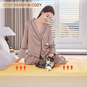 Guohaoi Heated Mattress Pad Full Warm Electric Mattress Pad with 10 Hour Timer Auto Off and 6 Heating Setting, Single Control Soft Heating Mattress Cover Fit Up to 21'' Deep Pocket (54''*75'' White)