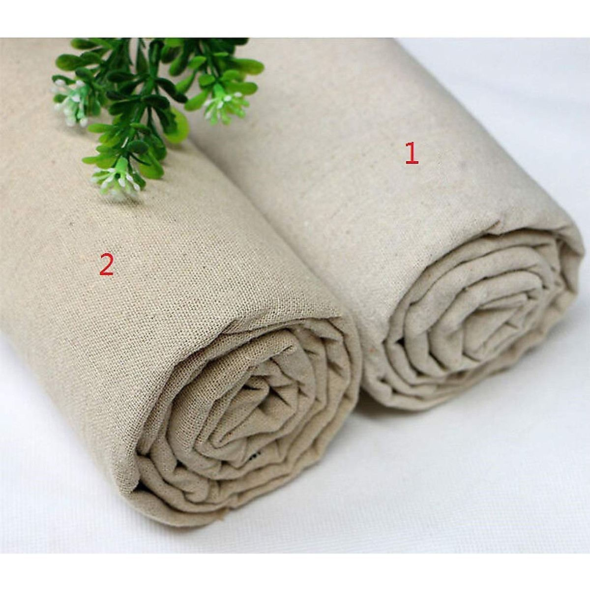 LOVOUS Nature Linen Needlework Fabric, Plain Solid Colour Linen Cloth Hemp Jute Fabric Table Cloth Garments Crafts Accessories, 20 by 62-Inch (Color 2)