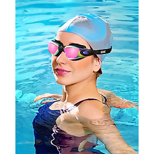 Aegend Swim Goggles, 2 Pack UV Protection,Adjustable,Anti Fog Swimming Goggles No Leaking Adult Men Women Youth, Aqua & Bright Rose