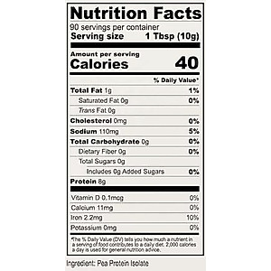 Anthony's Premium Pea Protein, 2 lb, Plant Based, Gluten Free, Unflavored, Vegan, Keto Friendly, Made from Peas