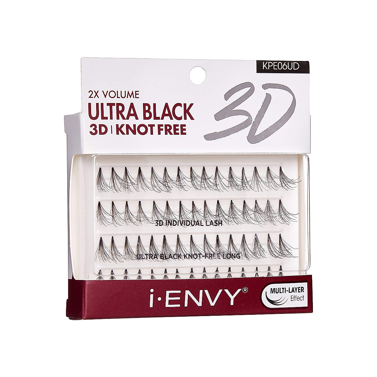 i-ENVY 2X Volume 3D Ultra Black Individual Lashes (2 PACK, Knot Free - Long)