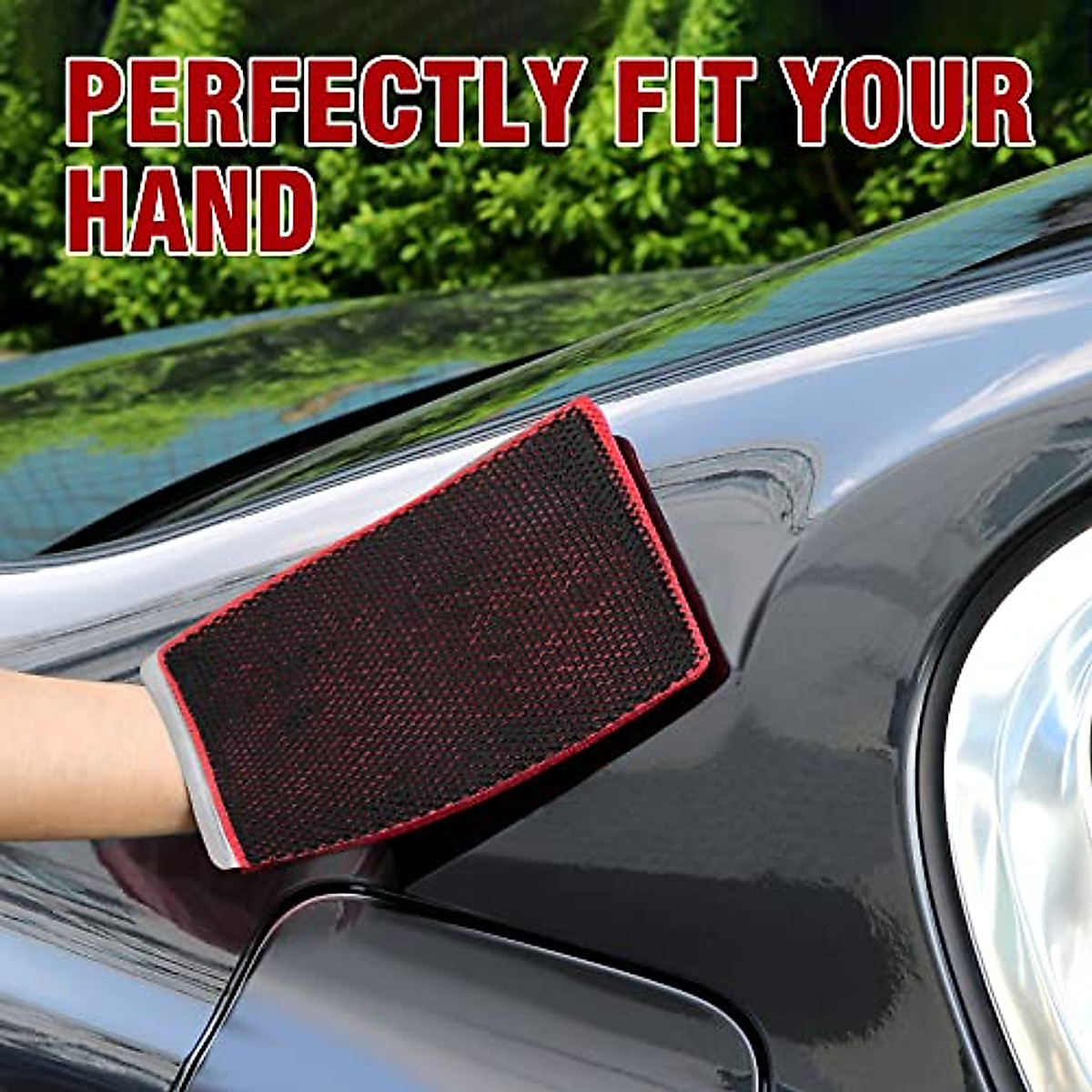 Tidy Monster 2 Pack Clay Bar Mitt for Car Detailing, Medium Grade Auto Magic Clay Towel, Scratch-Free and Paint Safe, for Cleaning Polishing Detailing Cars Paint, Glass, Wheels