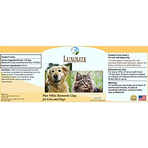 Vitality Science Luxolite Bentonite Clay for Cats and Dogs | Anti Diarrhea, Nausea, Upset Stomach, Loose Stool, Gas Relief | Cleanse for Digestive & Immune Support