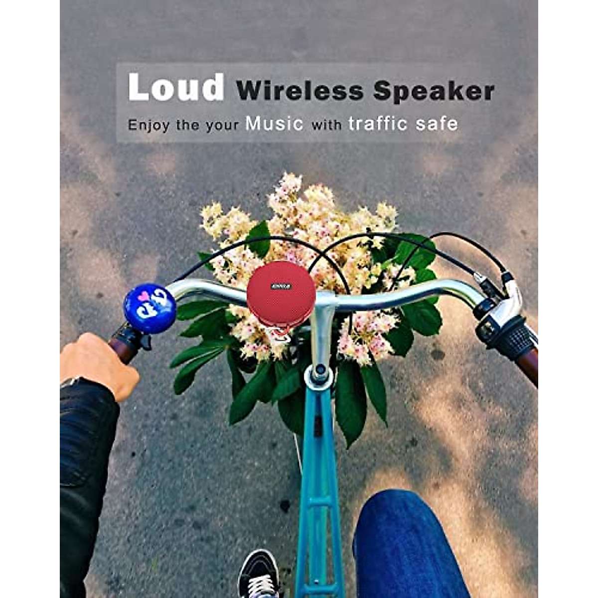 Inwa Bluetooth Speaker for Bike, Wireless Portable Shower Traveling Bike Speaker, Enhanced Bass, Built in Mic for Bicycle Riding, Sports, Pool, Beach, Hiking