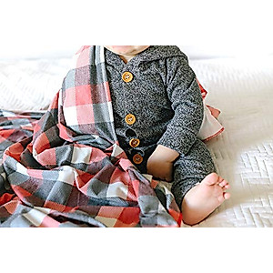 Large Premium Knit Baby Swaddle Receiving Blanket "Jack" by Copper Pearl