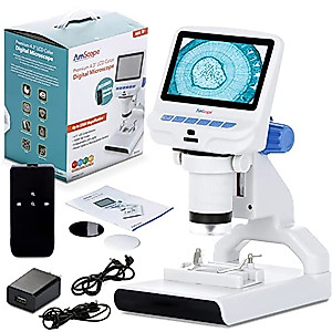 AmScope - 4.3 inch Premium 1080P HD Portable LCD Digital Color Microscope with Dual-LED Illumination - DM140