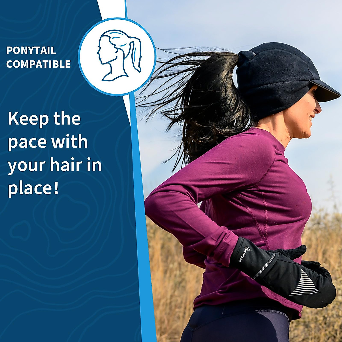 TrailHeads Women's Trailblazer Adventure Ponytail Cap, Black, One Size