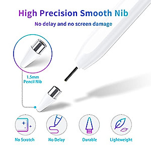 Stylus Pen, Active Stylus Pen Compatible for iOS and Android Touchscreens/Phones, Rechargeable Stylus Pen with Dual Touch Screen, Stylus Pencil for Apple/Android/Samsung Tablet, 16.5CM,White