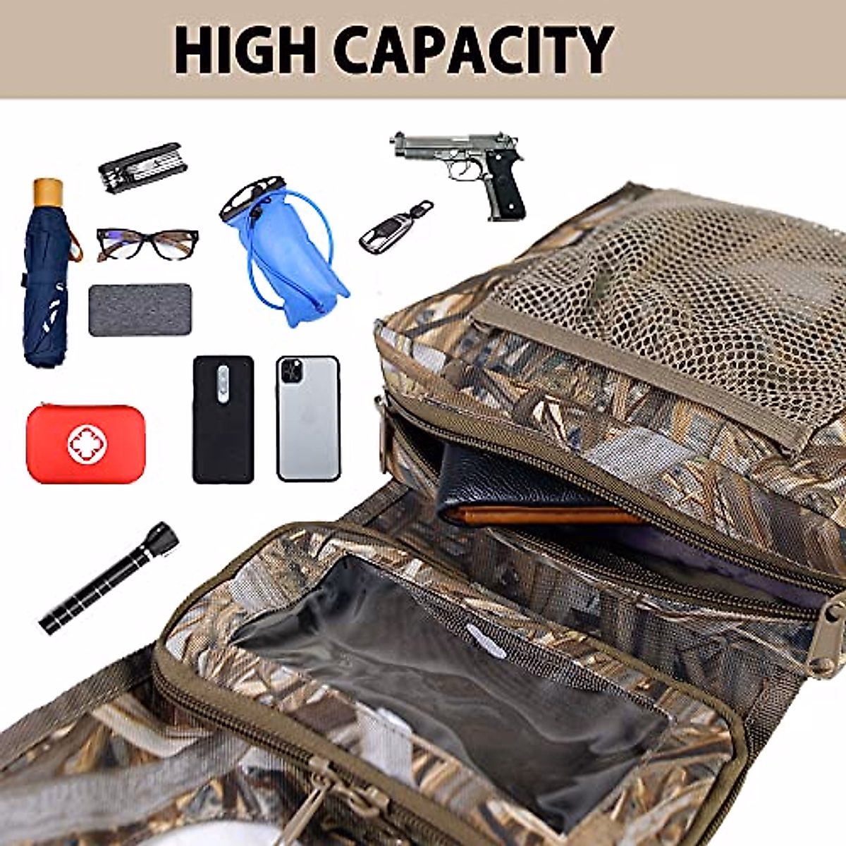 MYDAYS ATV Saddle Bag,Cargo Tank Phone Bag Storage Luggage for ATV UTV Snowmobile Motorcycle (Camo1)