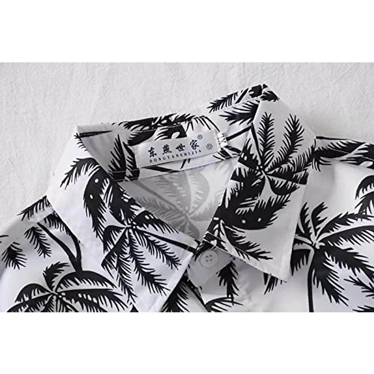 Men's Hawaiian Floral Shirts Cotton Button Down Tropical Holiday Beach Shirts with Pocket