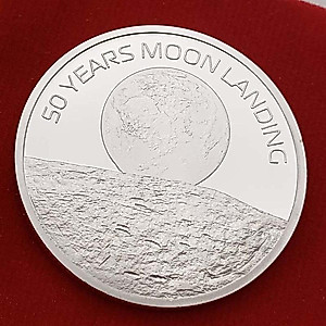 Coin Collection Commemorative Coin 376_ Badge Space Footprints Silver Plated Meditation Order Aircraft Carrier Coin Commemorative Coin Astronaut Coin