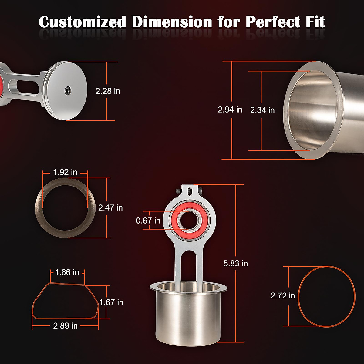 KK-4835 Compressor Piston Kit Connecting Rod Replacement Kit Perfectly Fits for Sears Craftsman Devildiss Dewalt Porter Cable Oil Free Air Compressor Pump, Comparable to KK-4835 KK-5081 A02743