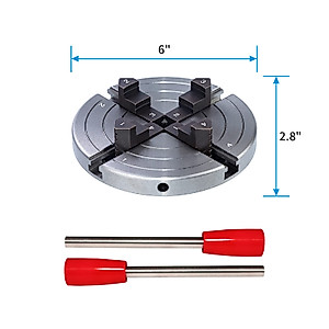DEEFIINE 6 Inch Wood Lathe Chuck Set 1" x 8 tpi, Self Centering 4 Jaw Wood Turning Chuck
