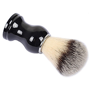 Shaving Brushes, JR 0.79inch Synthetic Nylon Brush Hair Knot with Pure Black Engineered Plastic Handle Shaving Brush for Men, Safety Razor, Double Edge Razor, Shaving Razor