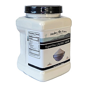 Superfine Caster Sugar By Medley Hills Farm in Reusable Container 2.5 lbs. - superfine sugar for baking of homemade treats, icing sugar, cakes - Product of USA