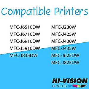 HI-VISION HI-YIELDS ® Compatible LC-75 LC75 Ink Cartridge Replacement (4 Black, 2 Cyan, 2 Yellow, 2 Magenta,10-Pack)