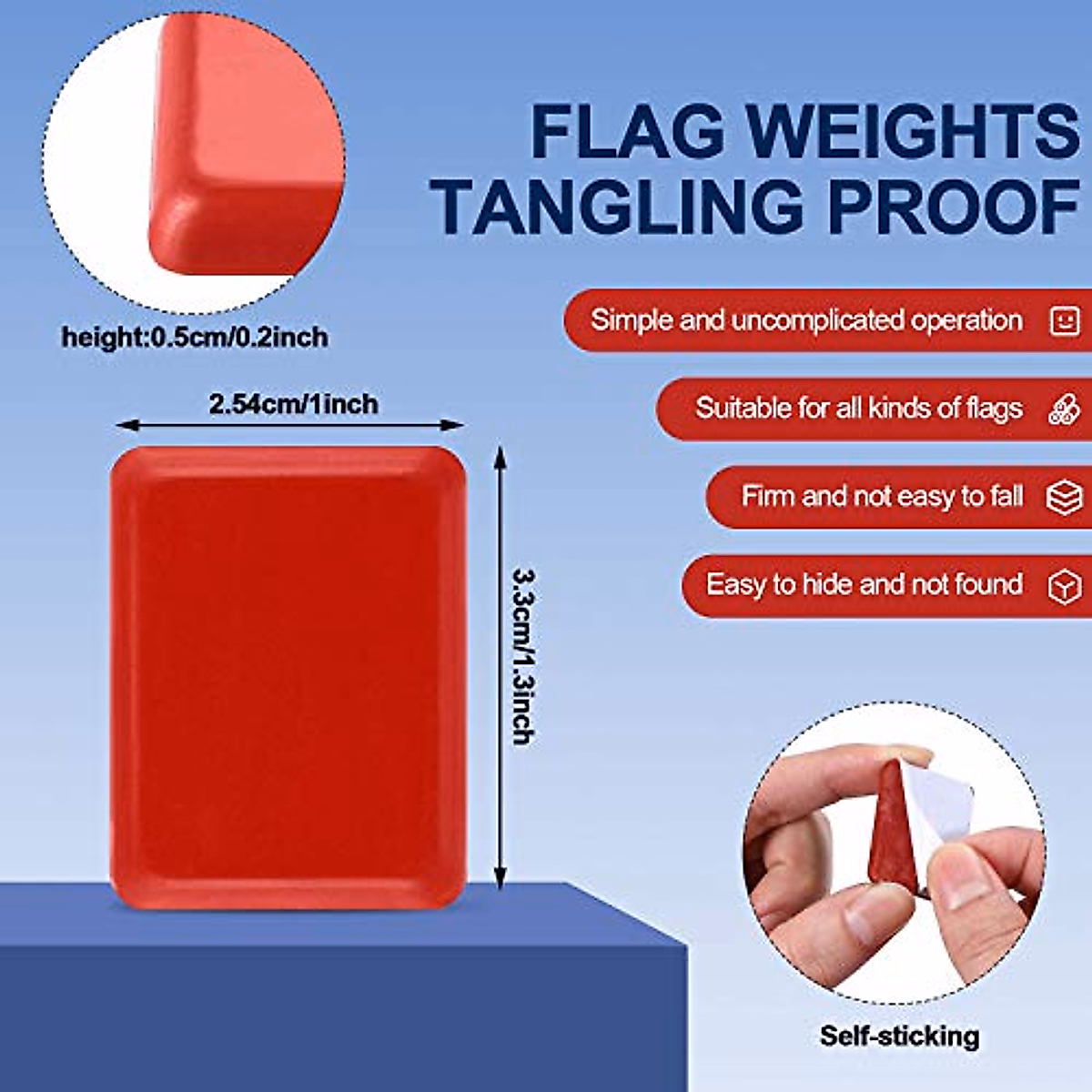Frienda Flag Weights 8 Pieces Flag Tangling Prevention Weight Anti Tangle Hanging Flag Weights Mounted Accessory,Easily Applied and Attached Weights Remain Your Flags untangle