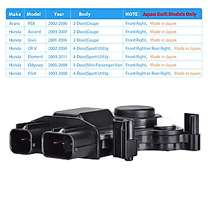 FAERSI Door Lock Actuator Motor Front Right Compatible with Honda 2001-2005 Civic, 2003-2007 Accord, 2003-2008 Pilot, 2005-2010 Odyssey, 2002-2006 Acura RSX Replaces 72115-S6A-J01 72115-S6A-J11
