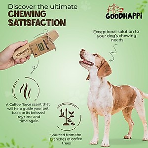 GOODHAPPI Natural Coffee Wood Dog Chew - Safe Wood Chews for Dogs, Perfect Chew Toys for Puppies 0-6 Months, Durable Coffee Stick Teething Toy for Puppies - Pack of 2 PCS