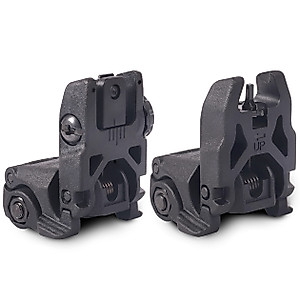 ADEGRIN Nylon Sight Front and Rear Flip Sights can be Mounted on Any Picatinny or Weaver Rail(Black)