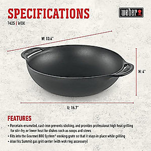 Weber Gourmet BBQ System Wok,Black