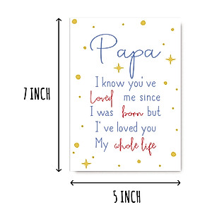 EruditeGifts Papa I Know You've Loved Me Since - Birthday Card For Papa - Papa's Day Card - Cute Birthday Card For Papa From Kids - New Papa Birthday Cards 5 x 7 inches