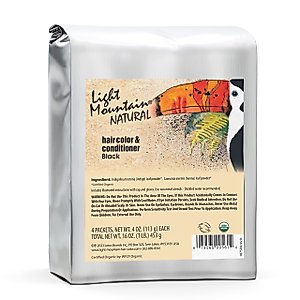 Light Mountain Henna Hair Color & Conditioner - Black Hair Dye for Men/Women, Organic Henna Leaf Powder and Botanicals, Chemical-Free, Semi-Permanent Hair Color, 16 Oz