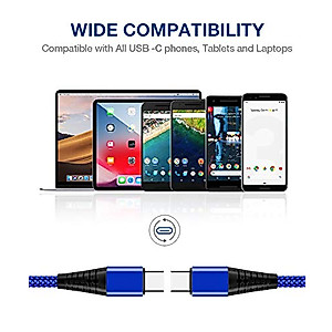 USB C to USB C Charger Cable Cord for Samsung Galaxy S22 S23 S21 S20 Plus Ultra FE 5G,Note 10 10+ 5G/20,Note20 A71 A52 A53,Z Flip 3 4,Fold 3 4,Pixel 6 Pro 5A 5,60W PD Fast Charge Charging Wire 6FT+6FT
