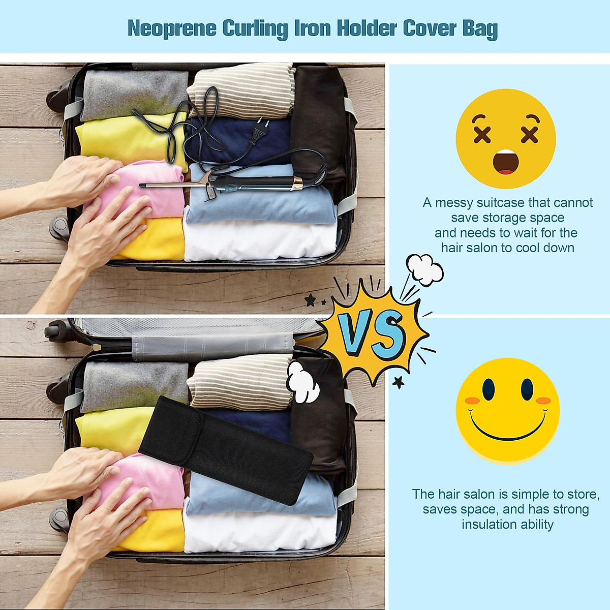 ALEIFLE Heat-Resistant Storage Bag Travel Case Cover Pouch for Hair Straightener Curling Iron Flat Iron