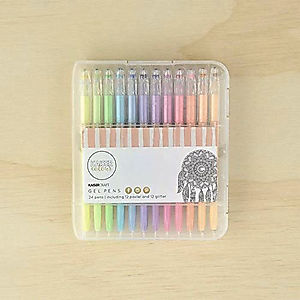KaiserColour Gel Pens 24/Pkg, Pastel & Glitter; 12ea