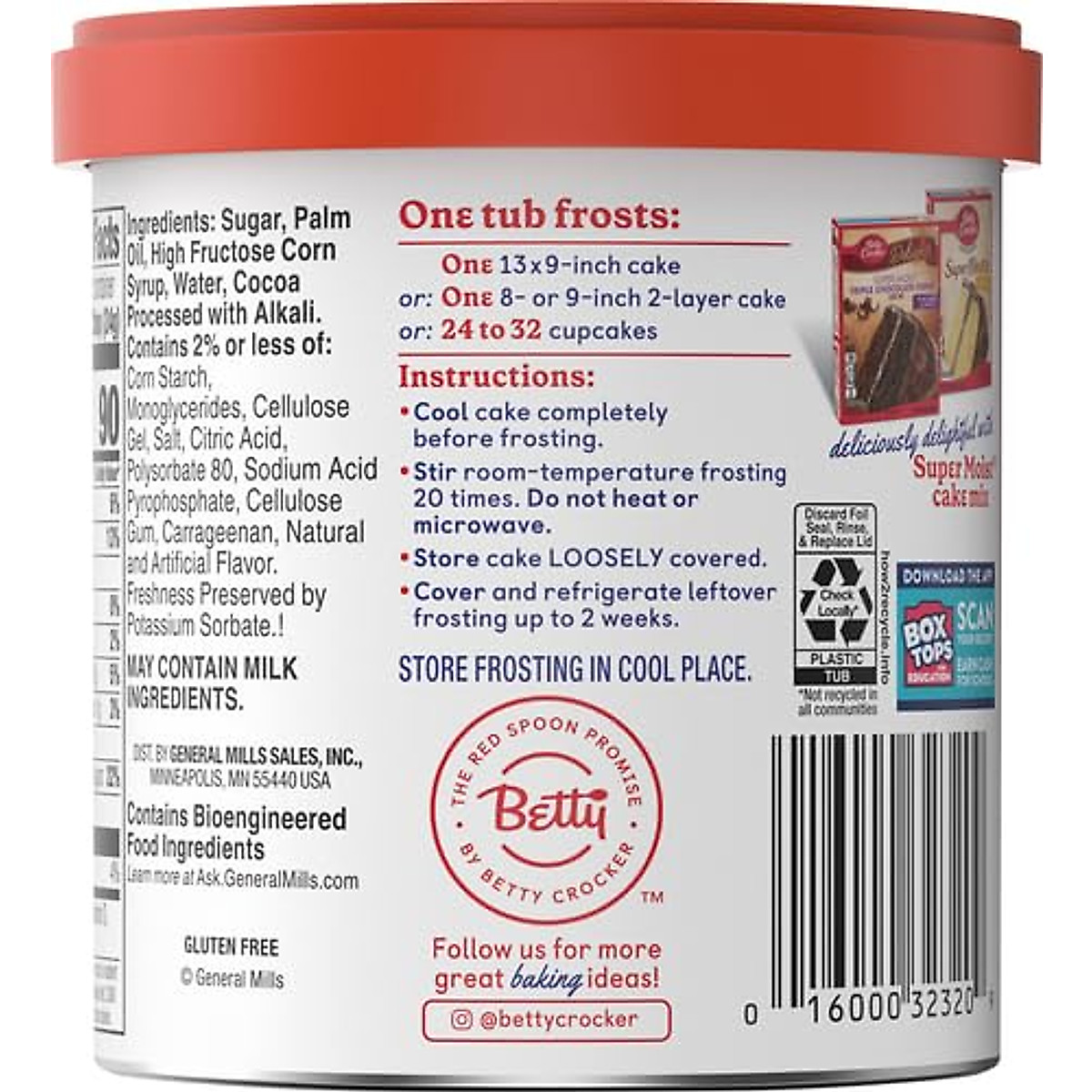 Betty Crocker Gluten Free Whipped Chocolate Frosting, 12 oz.