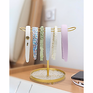 Headband Holder Organizer, Water Ripple Acrylic Headband Storage Display for Women Girl, Hair Bow Organizer Holder for Hair Accessories, Prefect for Disney Mickey Ear Bracelet Hair Clip Jewelry