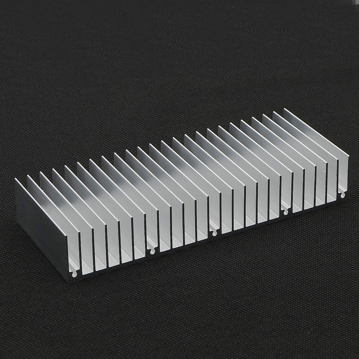 JIUWU Aluminum Heat Sink Heatsink Module Cooler Fin Heat Radiator Board Cooling for Amplifier Transistor Semiconductor Devices Silver Tone 150mm (L) x 60mm (W) x 25mm (H) 2pcs Set