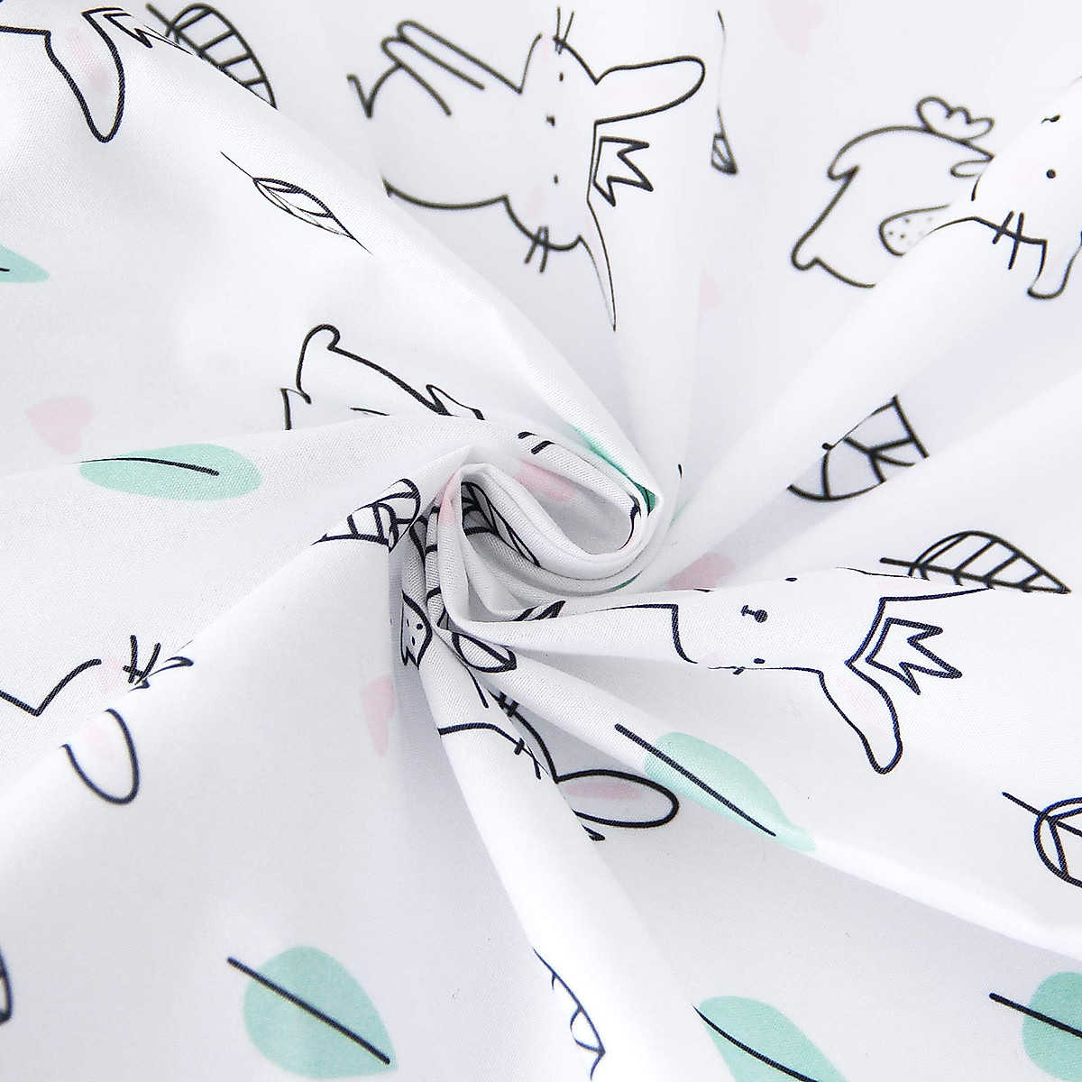 Pack and Play Sheets Fitted Mini Crib, Breathable Microfiber Stretchy Playard Sheets Fit for Graco Pack and Play, Lovely Bunny Pack and Play Fitted Sheets for Boys and Girls