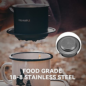 Fire-Maple-Orca Vietnamese Coffee Filter, Stainless Steel Pour Over Coffee filter, Traditional drip coffee filter, Ideal for Camping, Travel, Office, Home, Coffee Maker Brew
